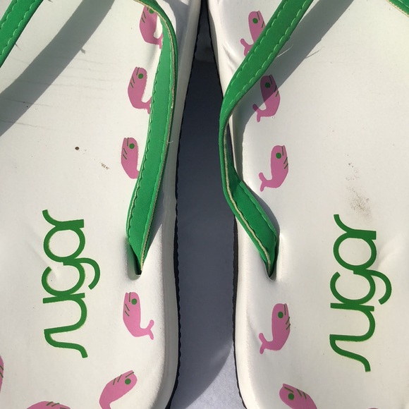 Sugar | Shoes | Vintage 998 Sugar Floaties Flipflops White With Pink ...